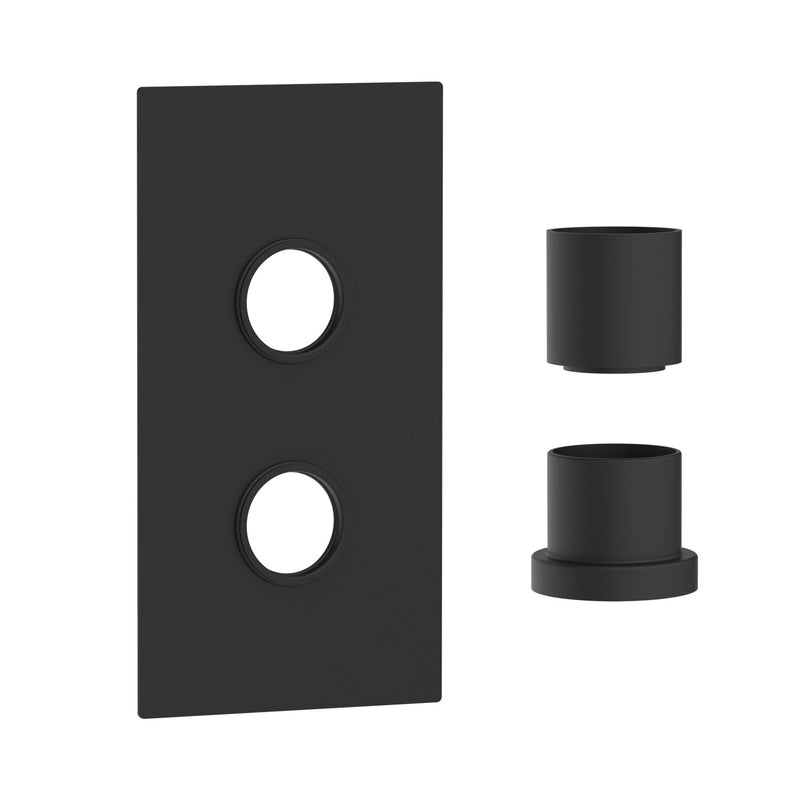 Stealth Plate with Sleeves (2 Outlets) Matte Black – Bathroom Depot IE